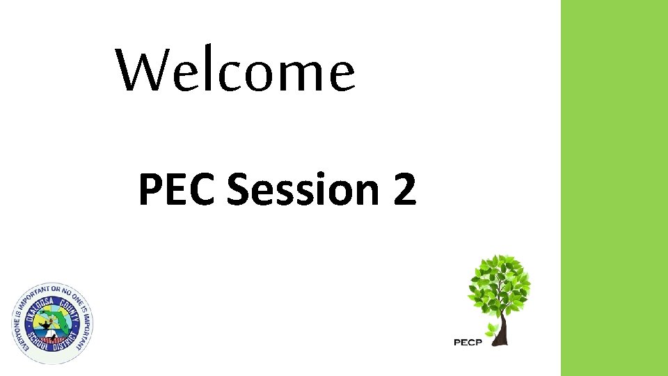 Welcome PEC Session 2 Pathway to a Professional