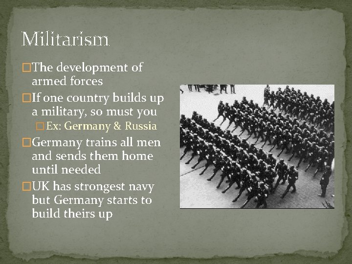 World War I The causes of World War