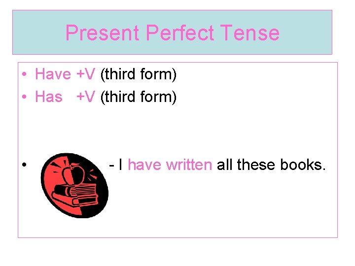 Present Perfect Tense Have V third form Has