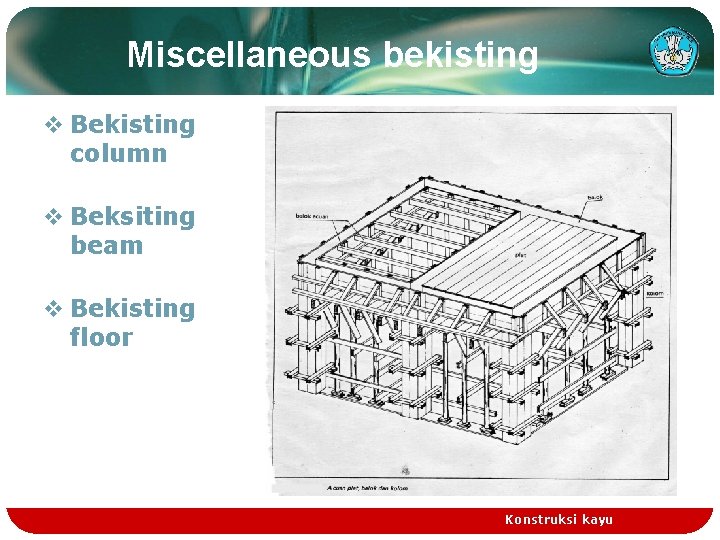Install wood bekisting Describes the installation procedures for