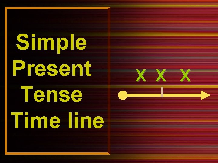 Simple Present Tense Simple Present Tense Time line