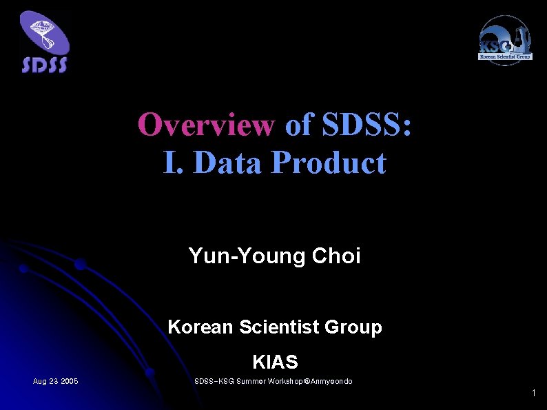 Overview of SDSS I Data Product YunYoung Choi