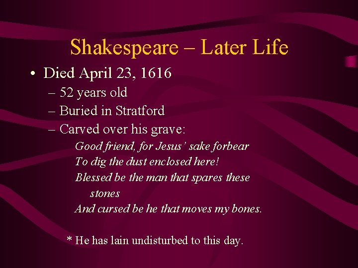 William Shakespeare and The Globe Theatre Introduction to