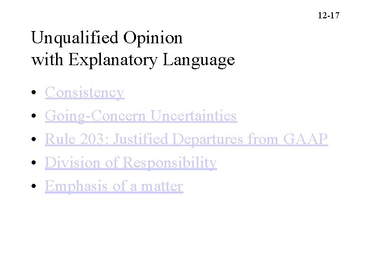 Chapter 12 Reports on Audited Financial Statements The