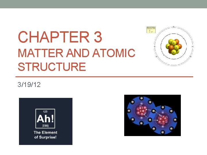 CHAPTER 3 MATTER AND ATOMIC STRUCTURE 31912 What
