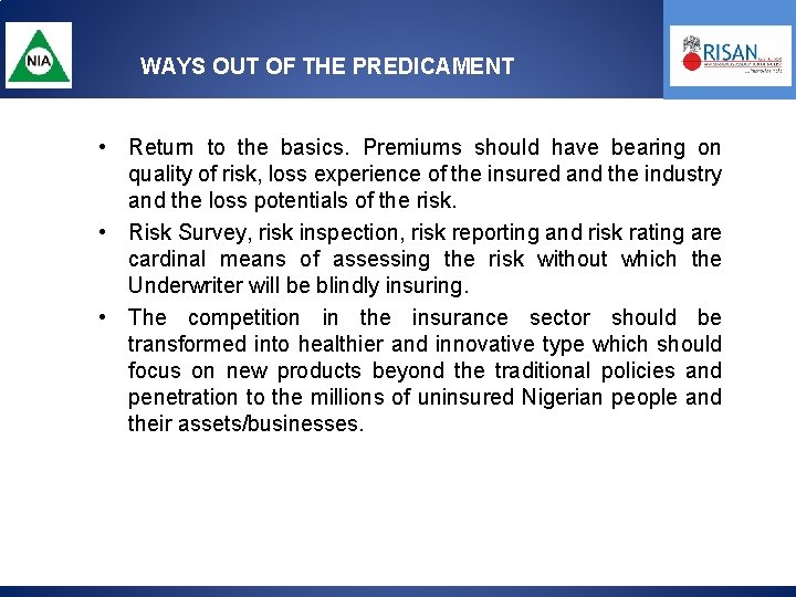 THE ROLE OF THE RISK SURVEYOR TO PROMOTE