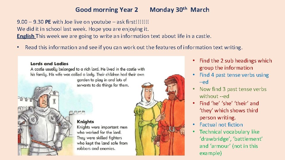 Good morning Year 2 Monday 30 th March