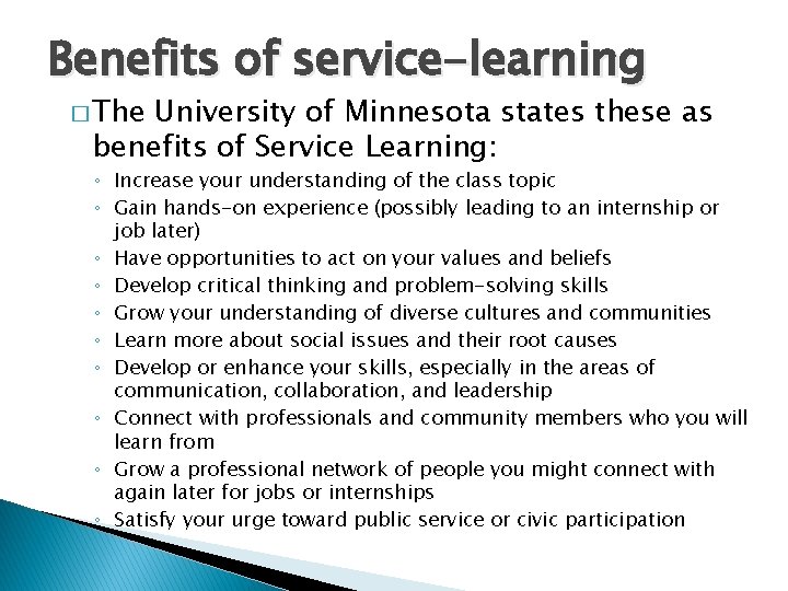 ServiceLearning Anesa Barton What exactly is it The