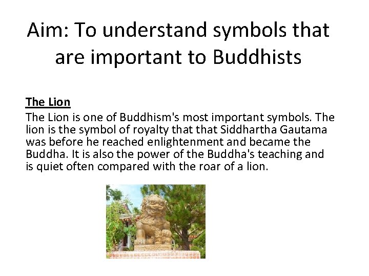 Aim To understand symbols that are important to