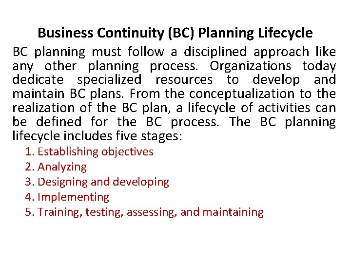 Section 3 Business Continuity Introduction to Business Continuity