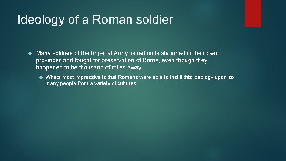 The Roman Army BY TY WILLARD Outline I