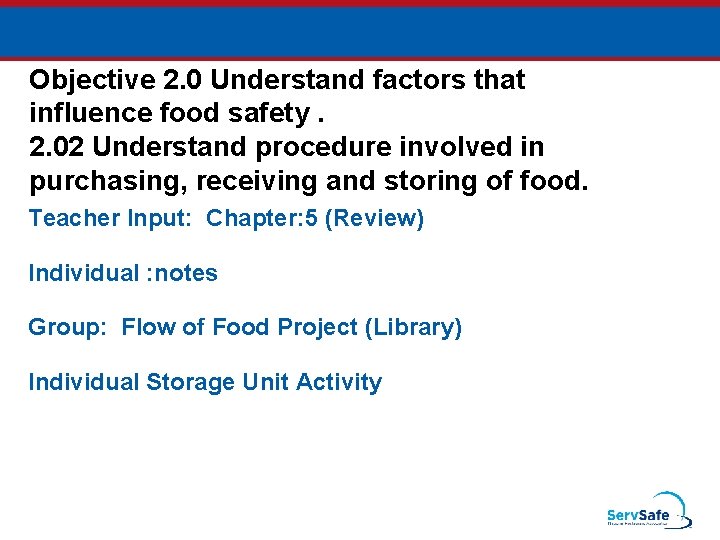 Objective 2 0 Understand factors that influence food