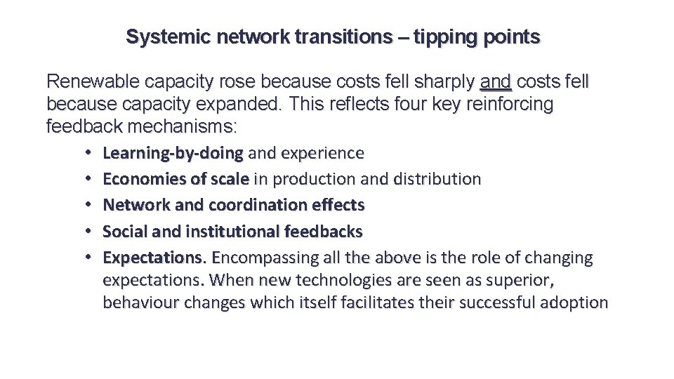 How energy policy has responded and is responding