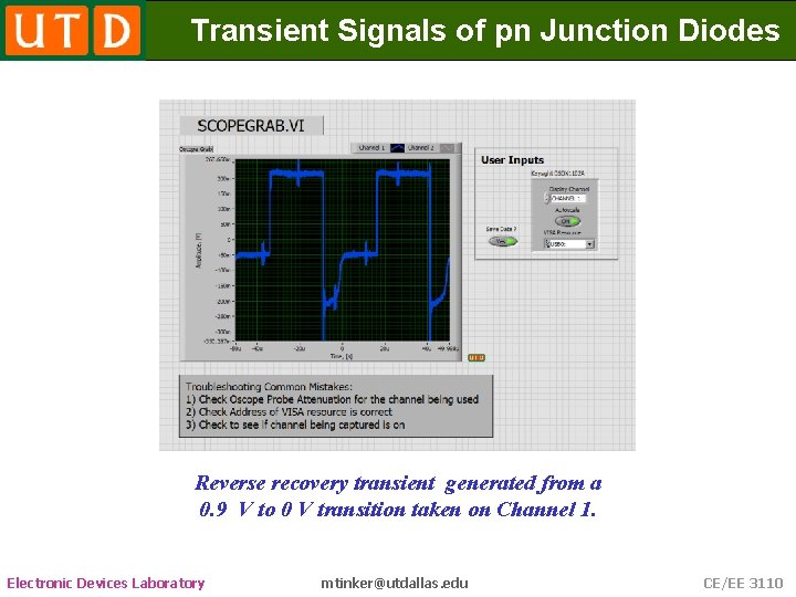 Transient Signals of pn Junction Diodes Electronic Devices