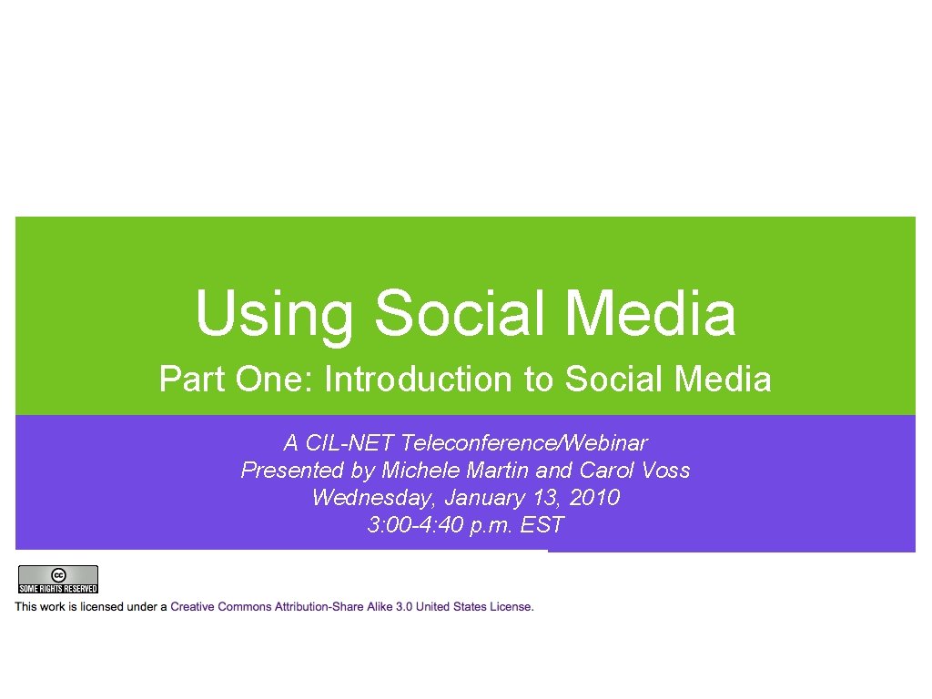 Using Social Media Part One Introduction to Social