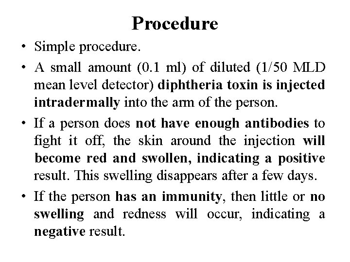 Diagnostic tests Schicks Test Elisa test Western Blot