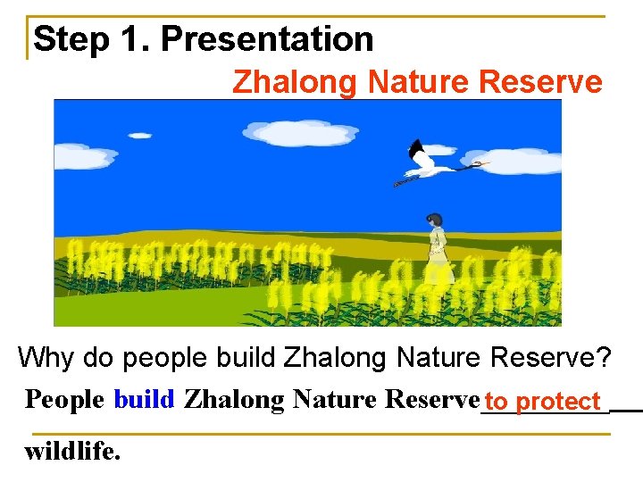 Grammar Step 1 Presentation Zhalong Nature Reserve Why