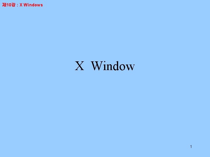 10 X Windows X Window 1 3 User