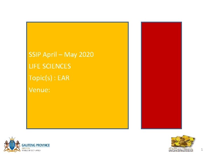 SSIP April May 2020 LIFE SCIENCES Topics EAR