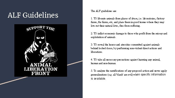 Leadership Animal Liberation Front Ronnie Lee Band of