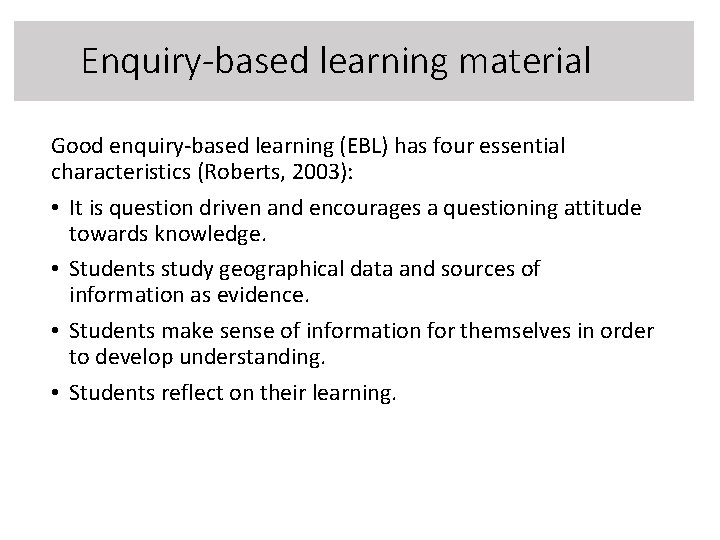 Enquirybased learning into water management a case study