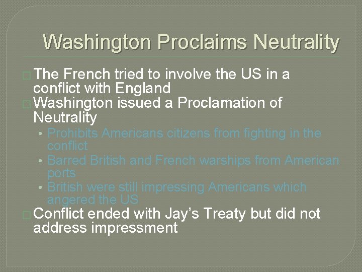 The Federalist Era 1789 1800 The First President