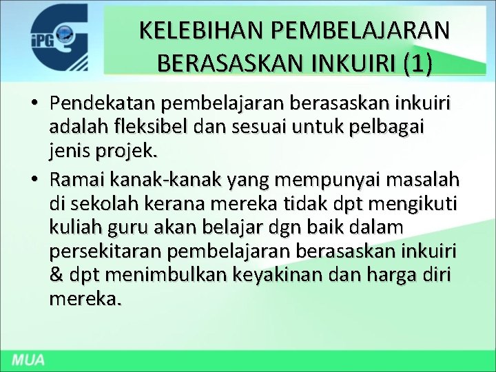 EDUP 3033 Murid dan Pembelajaran PENDIDIKAN BERASASKAN INKUIRI