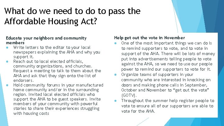 The Affordable Housing Act What is the Affordable