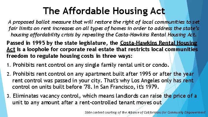 The Affordable Housing Act What is the Affordable
