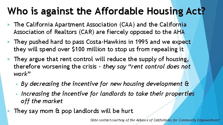 The Affordable Housing Act What is the Affordable