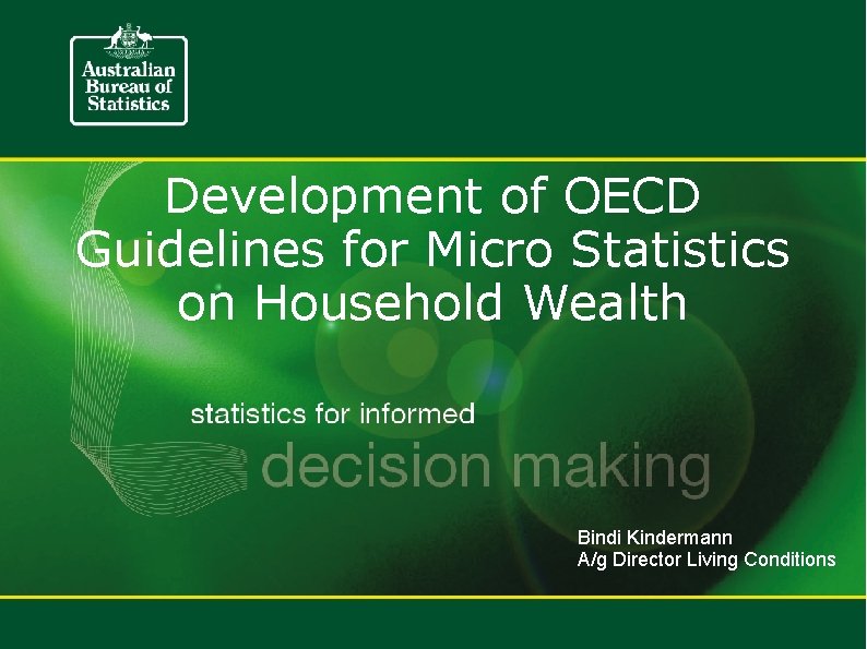 Development of OECD Guidelines for Micro Statistics on