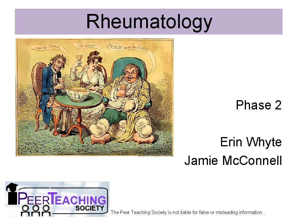 Rheumatology Phase 2 Erin Whyte Jamie Mc Connell