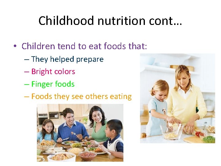 Nutrition through the lifecycle Proper nutrition is important