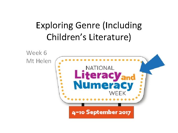 Exploring Genre Including Childrens Literature Week 6 Mt