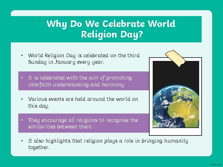 Why Do We Celebrate World Religion Day World
