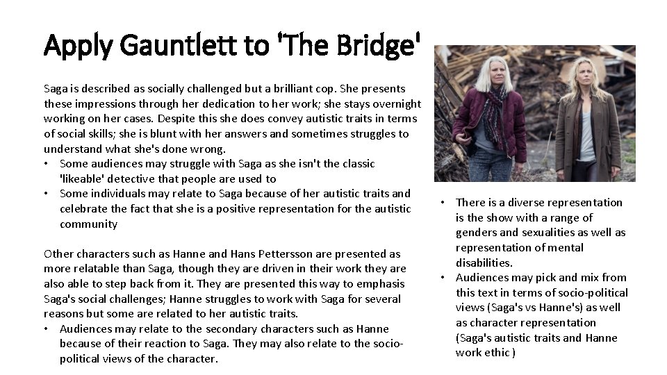 REP THEORIES The Bridge analysis Rebecca Alice and