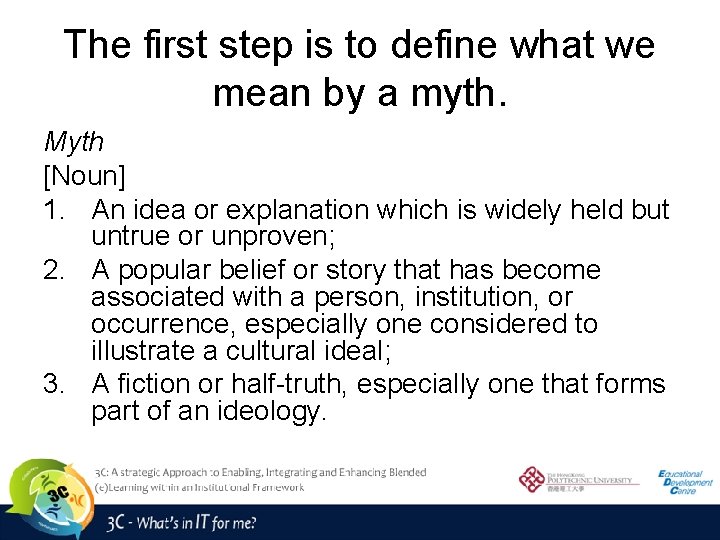 Testing myths about blended learning You be the