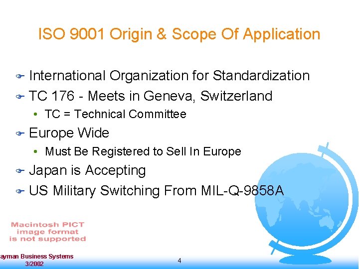 Cayman Business Systems 32002 ISO 9001 An Overview