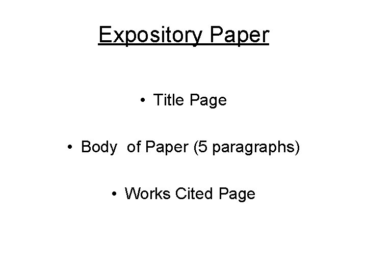 Expository Paper Title Page Body of Paper 5