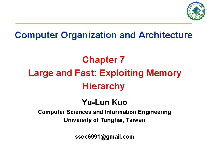 Computer Organization and Architecture Chapter 7 Large and