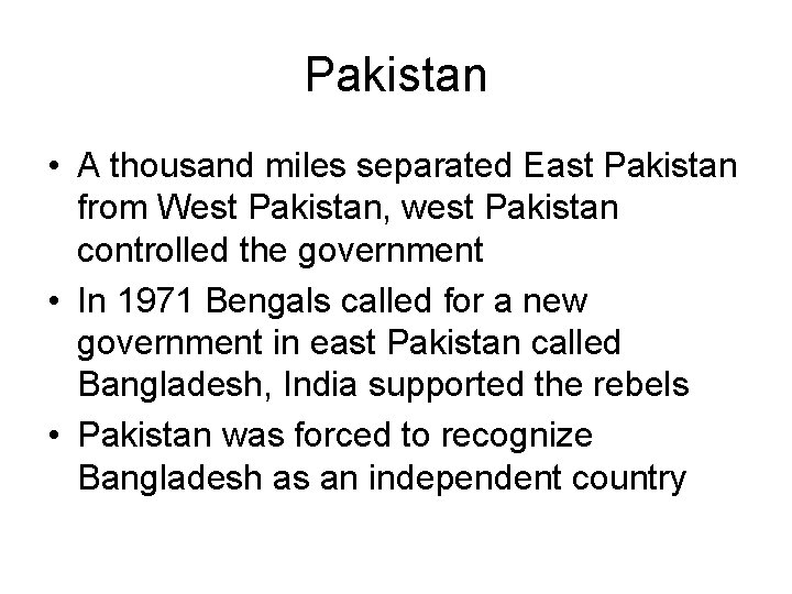 Independent nations of South Asia Chapter 31 Section