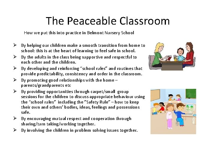 The Peaceable Classroom Belmont Nursery School The Peaceable
