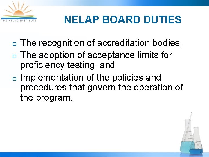 The New TNI Laboratory Accreditation Standards Requirements for