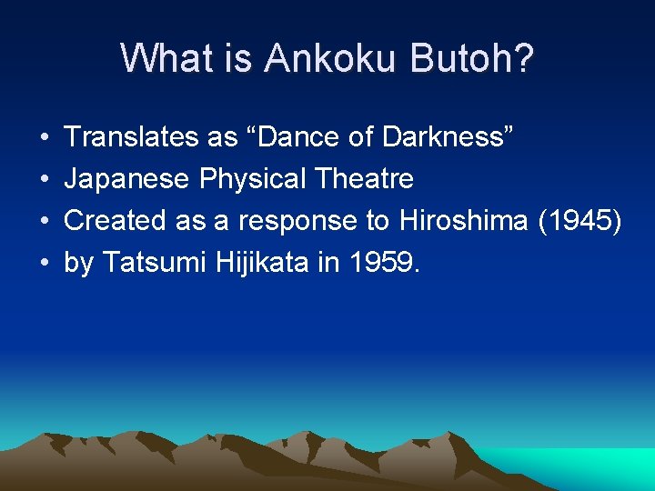 Marking the Holocaust Memorial Day with Ankoku Butoh