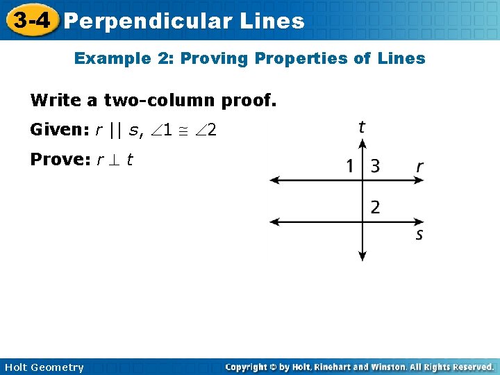 3 4 Perpendicular Lines Objective Prove and apply