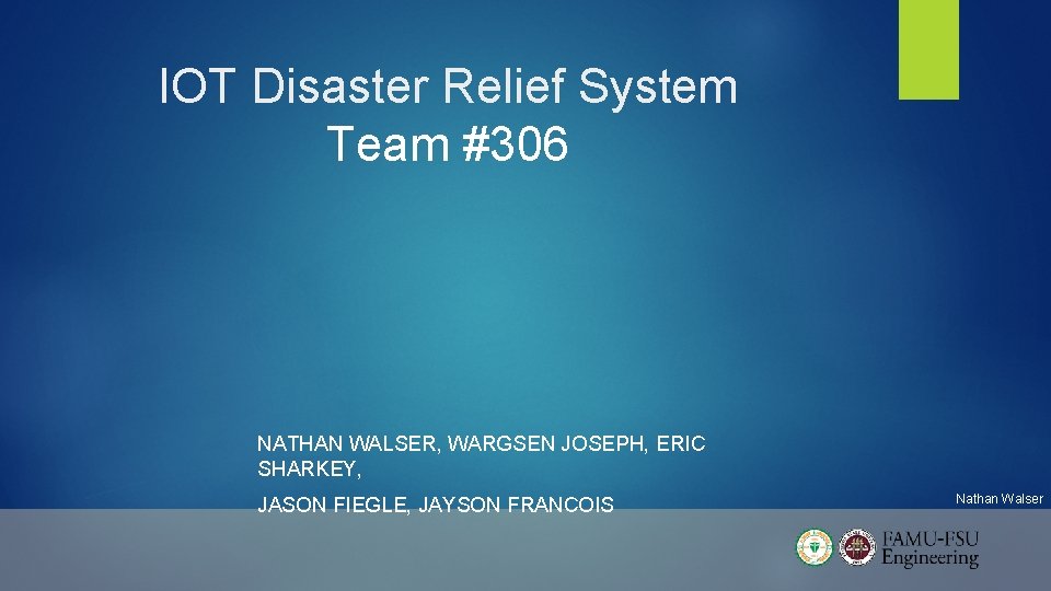 IOT Disaster Relief System Team 306 NATHAN WALSER