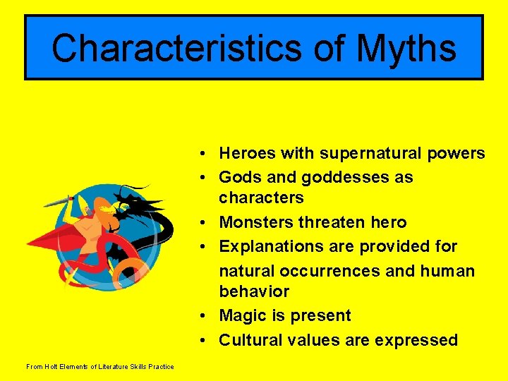Myths 6 th Grade Language Arts Kyrene Reading