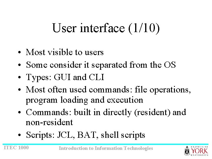 Operating Systems ITEC 1000 Introduction to Information Technologies