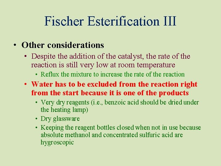 Lecture 10 a Esterification Introduction Esters can be