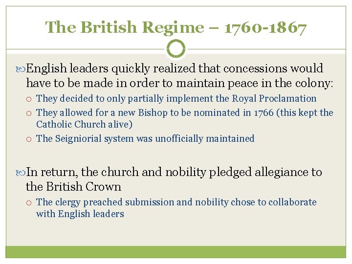 Culture and Currents of Thought HISTORY OF QUEBEC